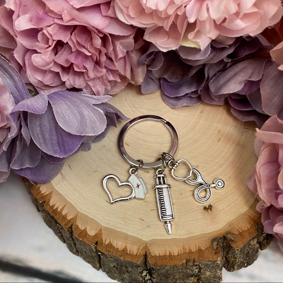 Accessories | Nurses Keychain With Stethoscope Heart Charms | Poshmark